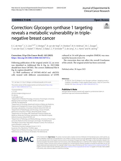 Pdf Correction Glycogen Synthase 1 Targeting Reveals A Metabolic Vulnerability In Triple