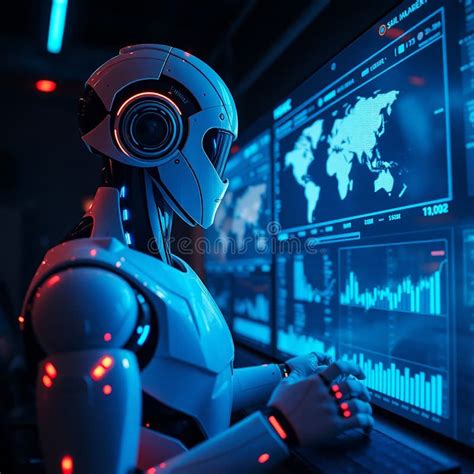 ai powered robots in cyber operations stock illustration illustration