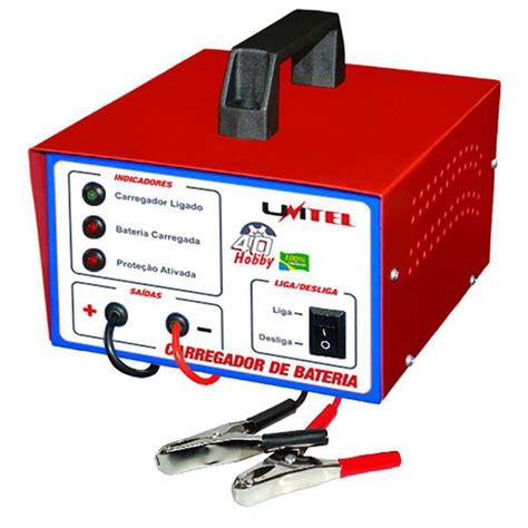 Carregador De Bateria Automotivo Carro Moto 12v 4a 28 60 Ah Unitel