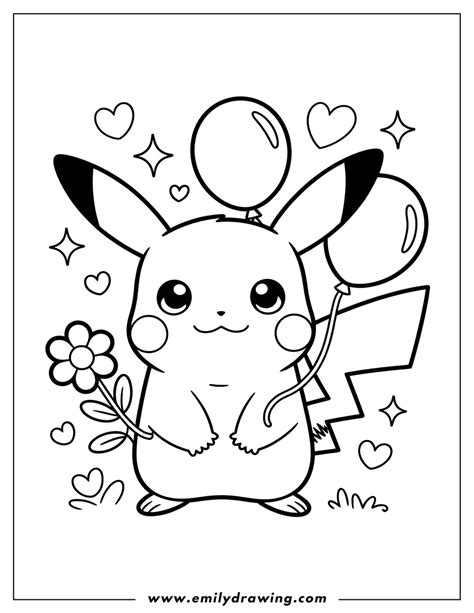 Pikachu Coloring Pages Emily Drawing