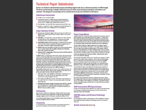 Ieee Microwave Magazine October 2022technical Paper Submission