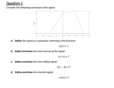 Solved Consider The Following Continuous Time Signal A
