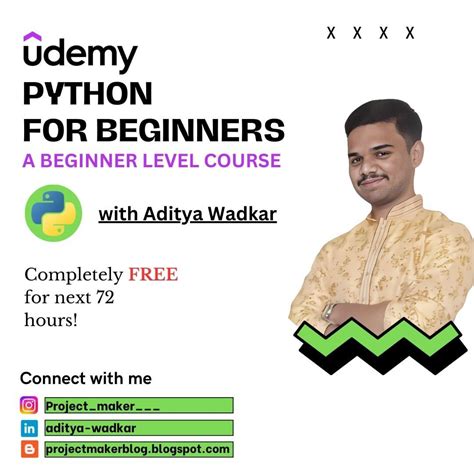 Aditya Wadkar On Linkedin Pythonforbeginners Learntocode Freecourse Python Coding Udemy