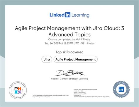 nidhi shetty on linkedin certificate of completion