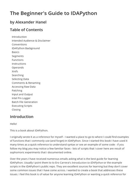 idapython book pdf software development computer science