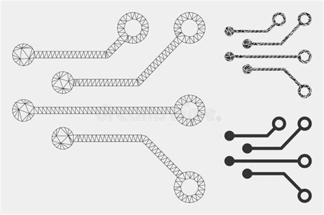 Electric Circuit Vector Mesh Network Model And Triangle Mosaic Icon Stock Vector Illustration