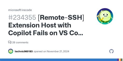 Remote Ssh Extension Host With Copilot Fails On Vs Code 1953 But Works On 1930 · Issue