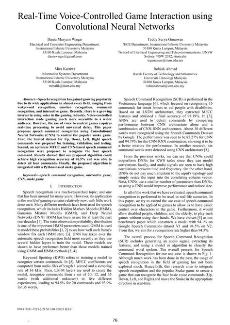 Pdf Real Time Voice Controlled Game Interaction Using Convolutional Neural Networks