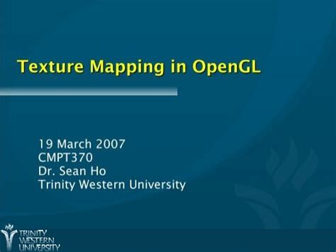 Texture Mapping In OpenGL