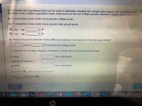 solved a formulate the hypotheses that can be used to