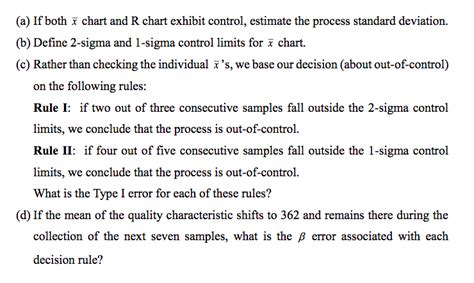 Solved Problem 4 Consider The X Chart And R Chart We Use Chegg Com