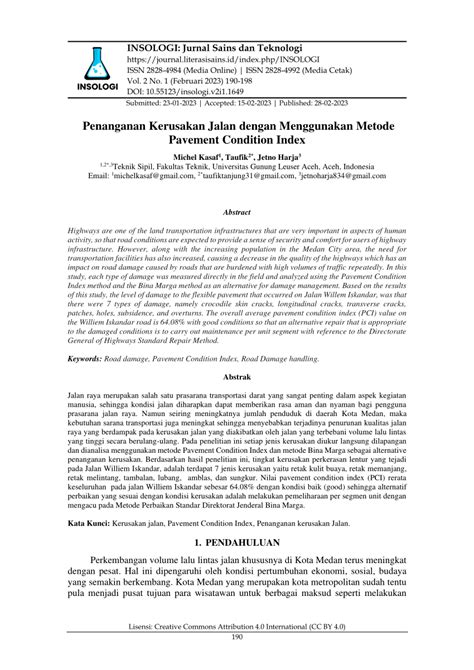 Pdf Penanganan Kerusakan Jalan Dengan Menggunakan Metode Pavement