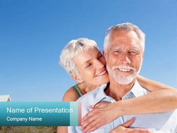 A Man And Woman Are Hugging In Front Of A Blue Sky PowerPoint Template Backgrounds Google