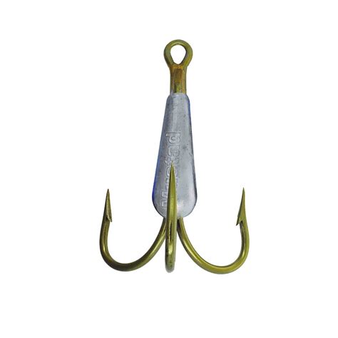 Mustad Weighted Treble Hooks Brass 140 4 Oz 2pack Touchard