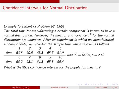 Confidence Intervals Normal Distribution And T Distribution