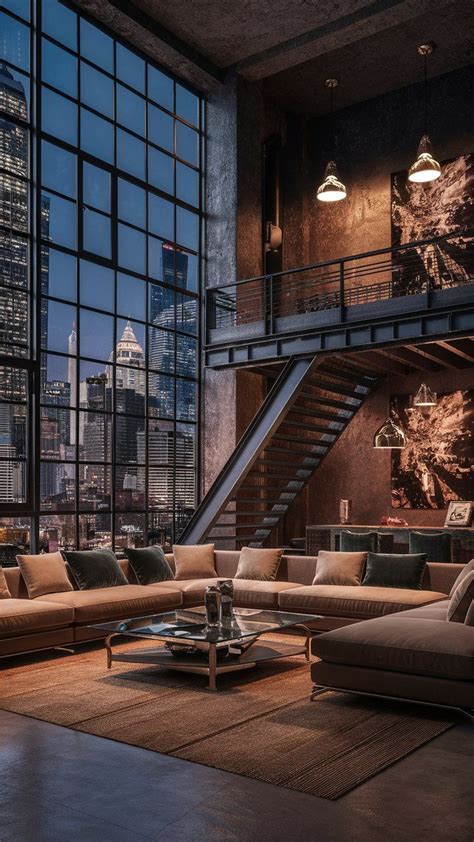 Living Room Loft Interior Design Loft Moderne Maison Deco Chambre A Coucher