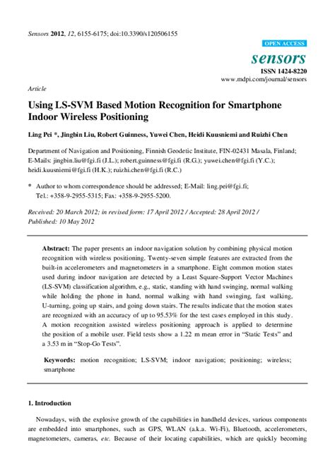 pdf using ls svm based motion recognition for smartphone indoor