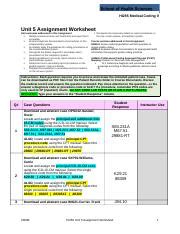 Medical Coding II Unit Assignment Course Hero