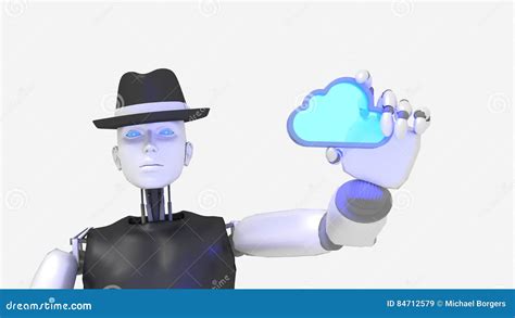 Hacker In Black Hoodie Holding Laptop With Virtual Display Server Data Chart Bar Binary Code