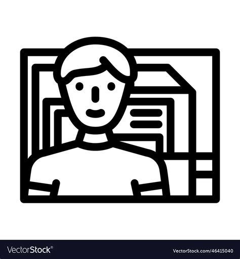 Computer Engineer Worker Line Icon Royalty Free Vector Image