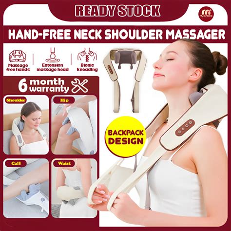 Multi Angle Neck Shoulder Massager Wireless Mesin Urut Hands Free Clamp