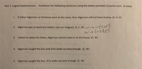part 1 logical symbolization symbolize the