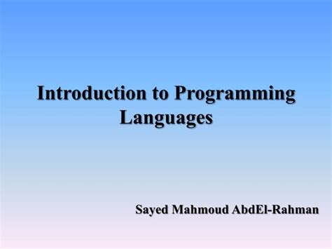 Lesson 1 Introduction To Programming Pdf