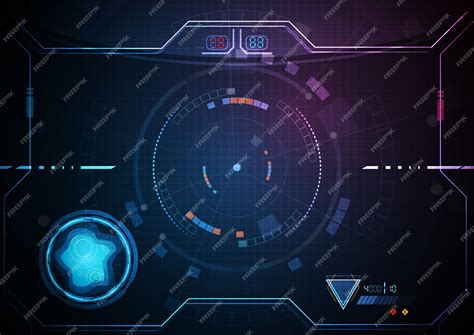 Premium Vector Blue Pink Futuristic Game Interface Technology