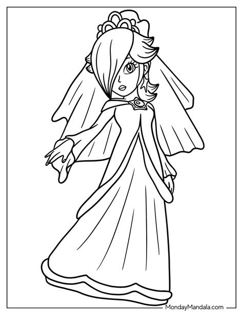 Coloring Pages Rosalina Mario Kart Print Super Luigi Draw Coloriage