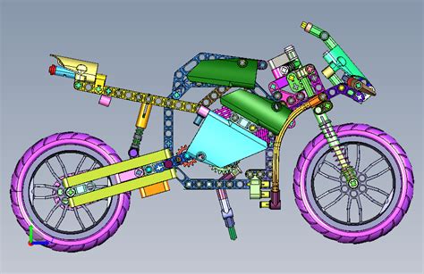 拼接科技机械组山地街头摩托车step 模型图纸下载 懒石网