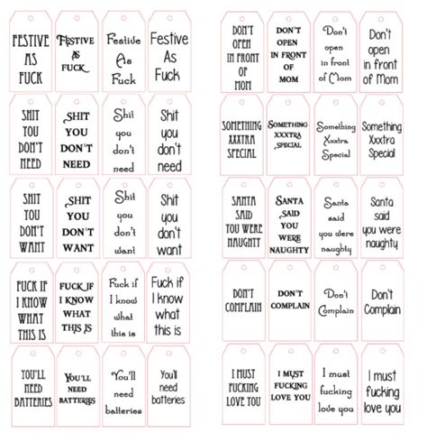 Funny Christmas Gift Tags SVG File Adult Inappropriate Holiday Tags Sexy Xrated Holiday