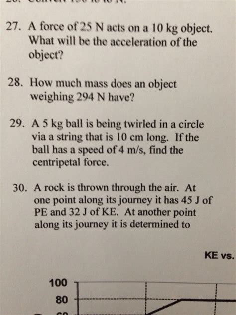 Solved 27 A Force Of 25 N Acts On A 10 Kg Object What Will