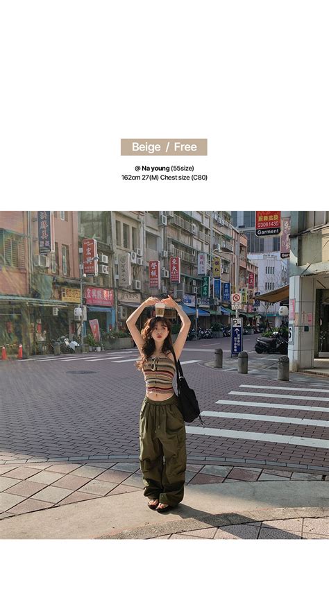 에이비글 [2color] 레인보우 버튼 튜브 니트 탱크탑 레이어드 오프숄더 니트 스트라이프 단가라 여름니트 탑