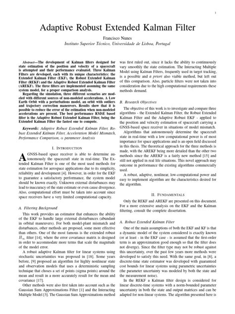 Francisco Nunes Adaptative Robust Extended Kalman Filter Pdf