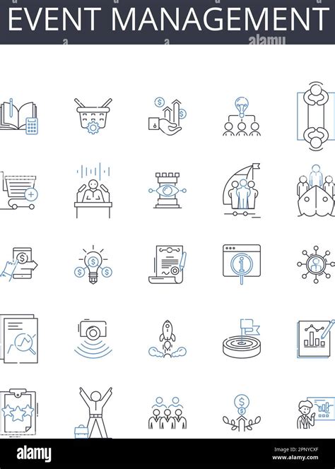 Event Management Line Icons Collection Project Planning Business