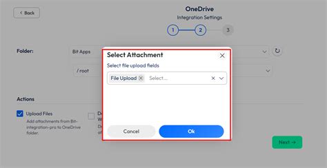 onedrive integration with bit form