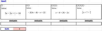 Solving Linear Equations DIGITAL Activity Bundle Distance Learning
