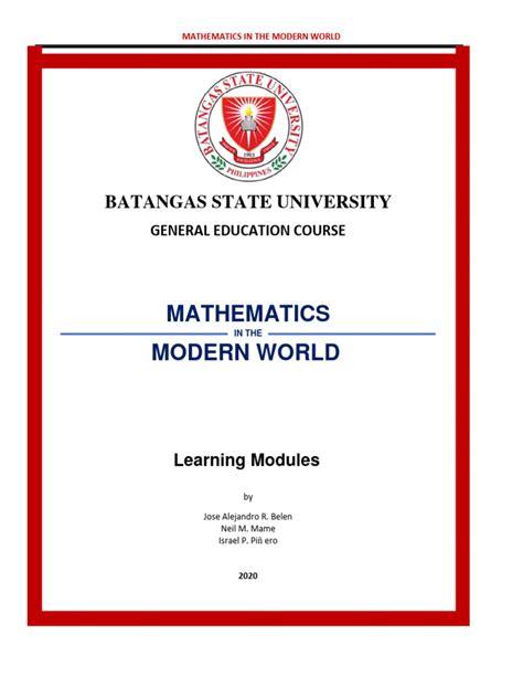 Module 1 The Nature Of Mathematics Pdf Pattern Mathematics