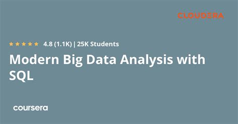 Modern Big Data Analysis With Sql Specialization Coursya