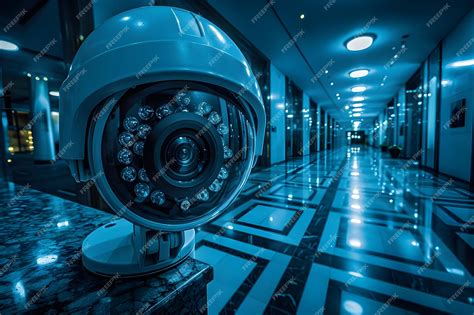 Premium Photo Modern Security Camera Monitoring Glossy Corporate