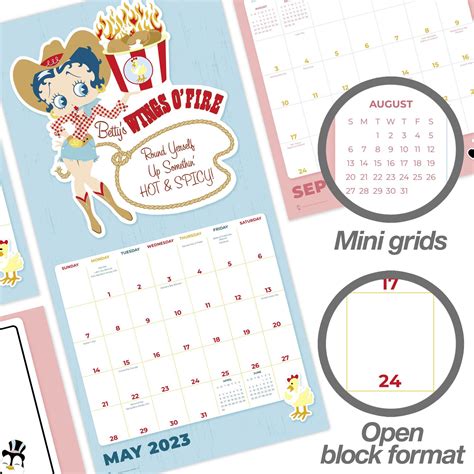 Betty Boop 2023 Monthly Wall Calendar 12 X 12 Wall Calendars