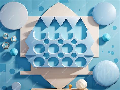 질감 있는 3d 벽 파란색 Ai가 생성된 아름다운 기하학적 건축 배경 배경 프리미엄 사진