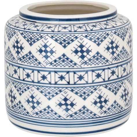 Dacle Vaso 18x20x20cm CerÂmica Azul Madeiramadeira