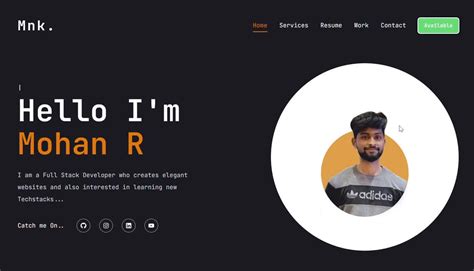 Mohana Navaneetha Krishnan R On Linkedin Portfolio Nextjs Webdevelopment Tailwindcss