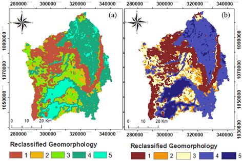 Reclassified Geomorphologic Units Thematic Maps A Gis Tools And B