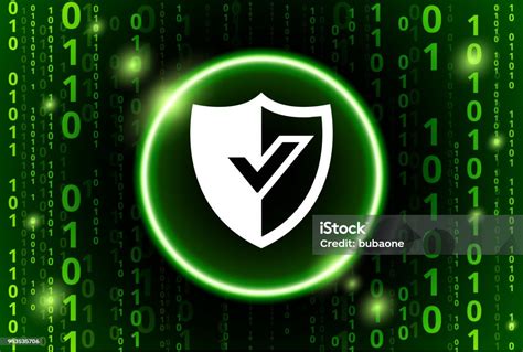 Shiled Binary Code Vector Pattern Background Stock Illustration