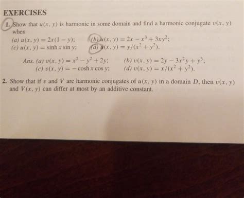 Solved EXERCISES Show That U X Y Is Harmonic In Some Chegg