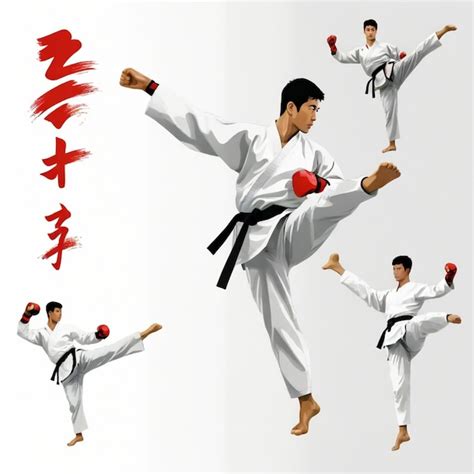 Premium Vector Taekwondo Vector Set White Background Isolated A High
