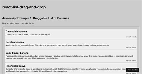 React List Drag And Drop Javascript Example 1 Codesandbox