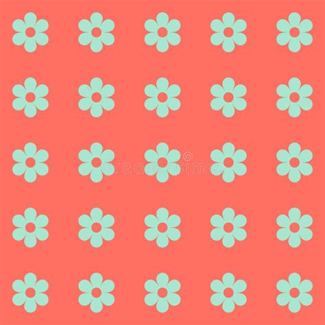 Floral Vector Pattern Two Color Bright Spring Flower Ornament Pattern